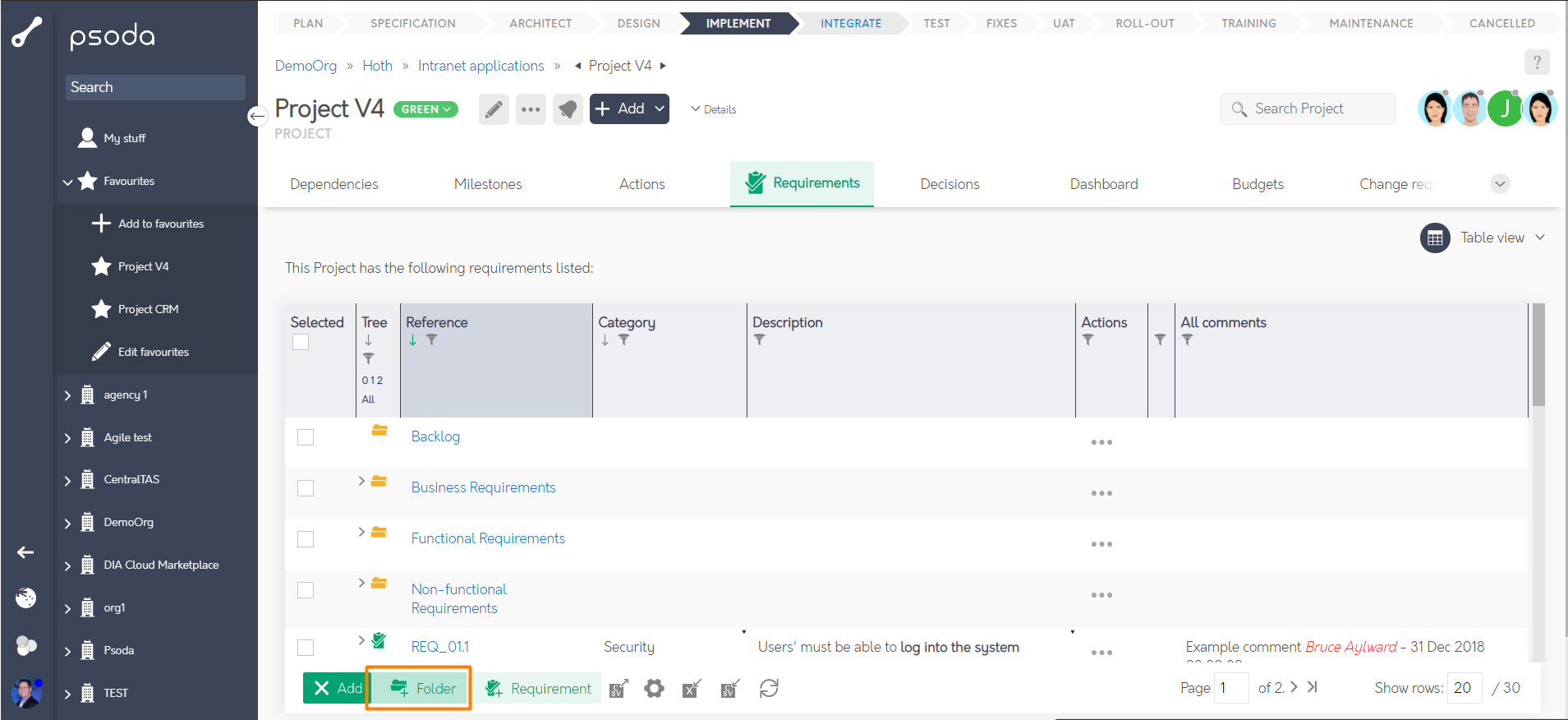 Add folder form - Psoda Help Centre