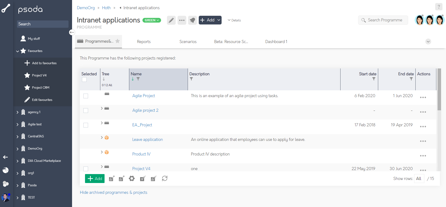 Add project form | Psoda Help Centre
