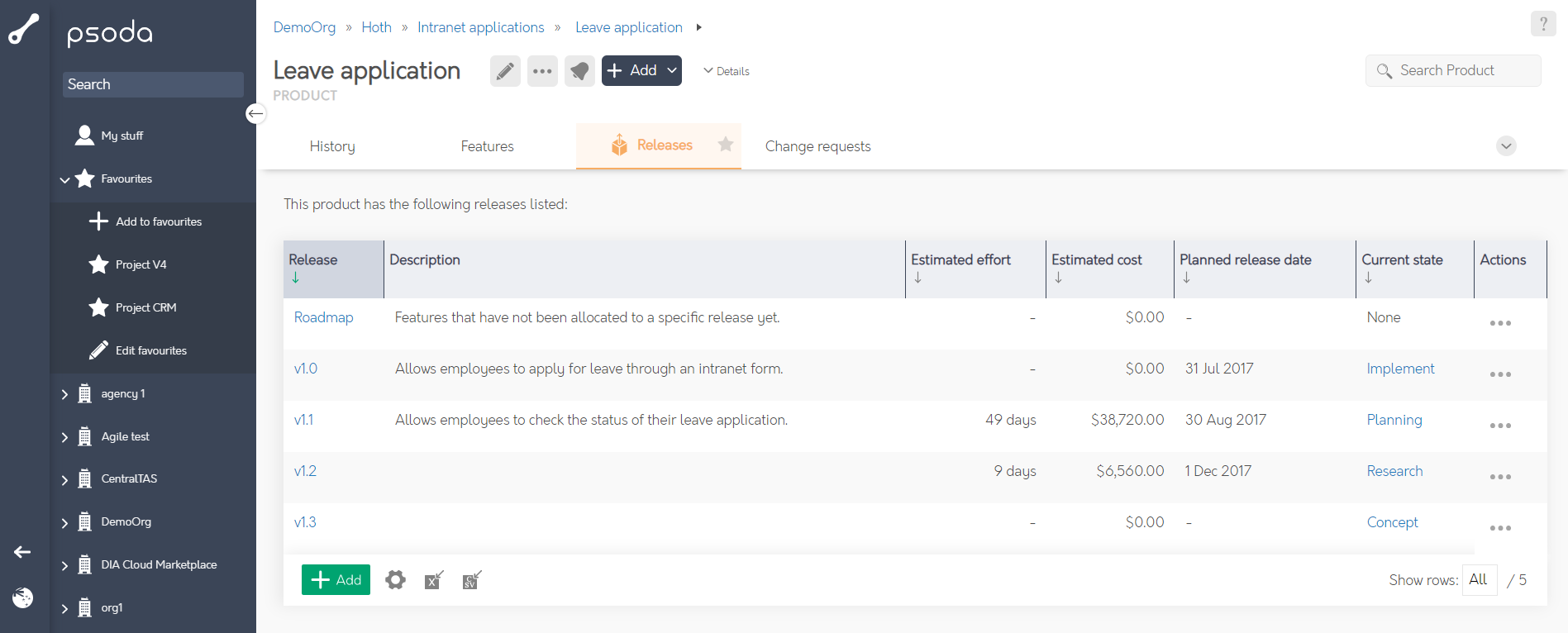 Add release form | Psoda Help Centre