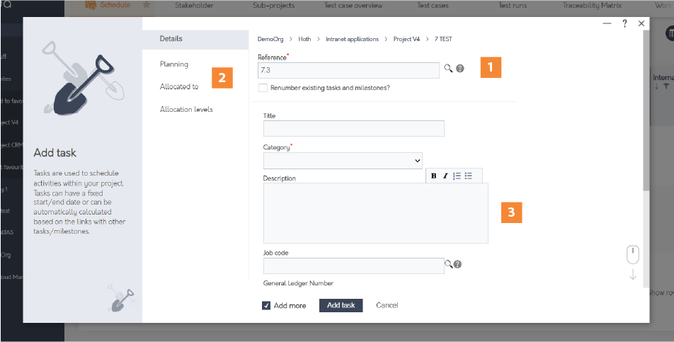 Add task form | Psoda Help Centre