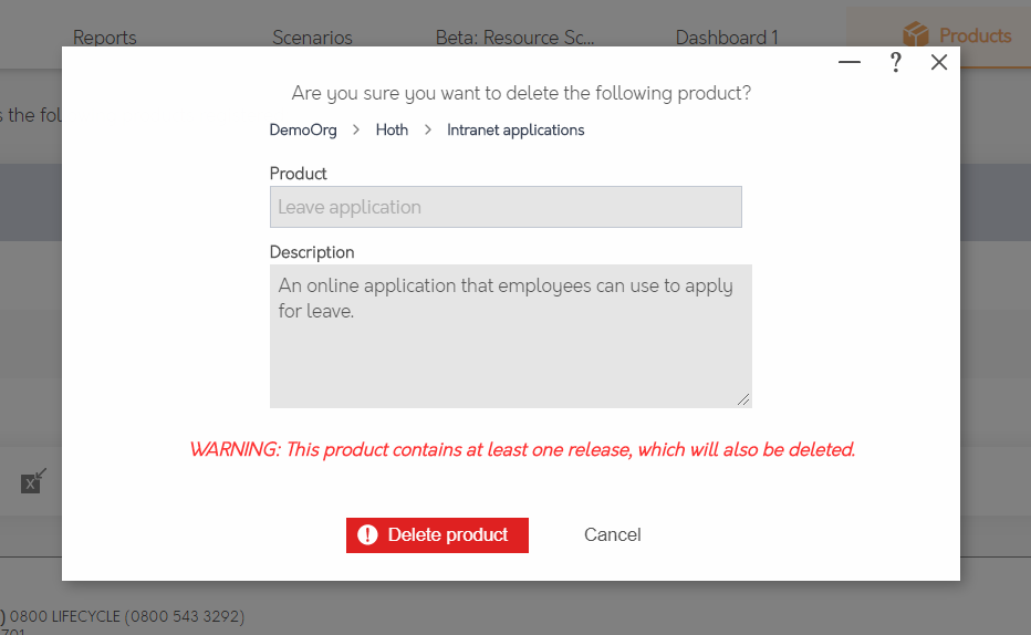 Delete product form - Psoda Help Centre