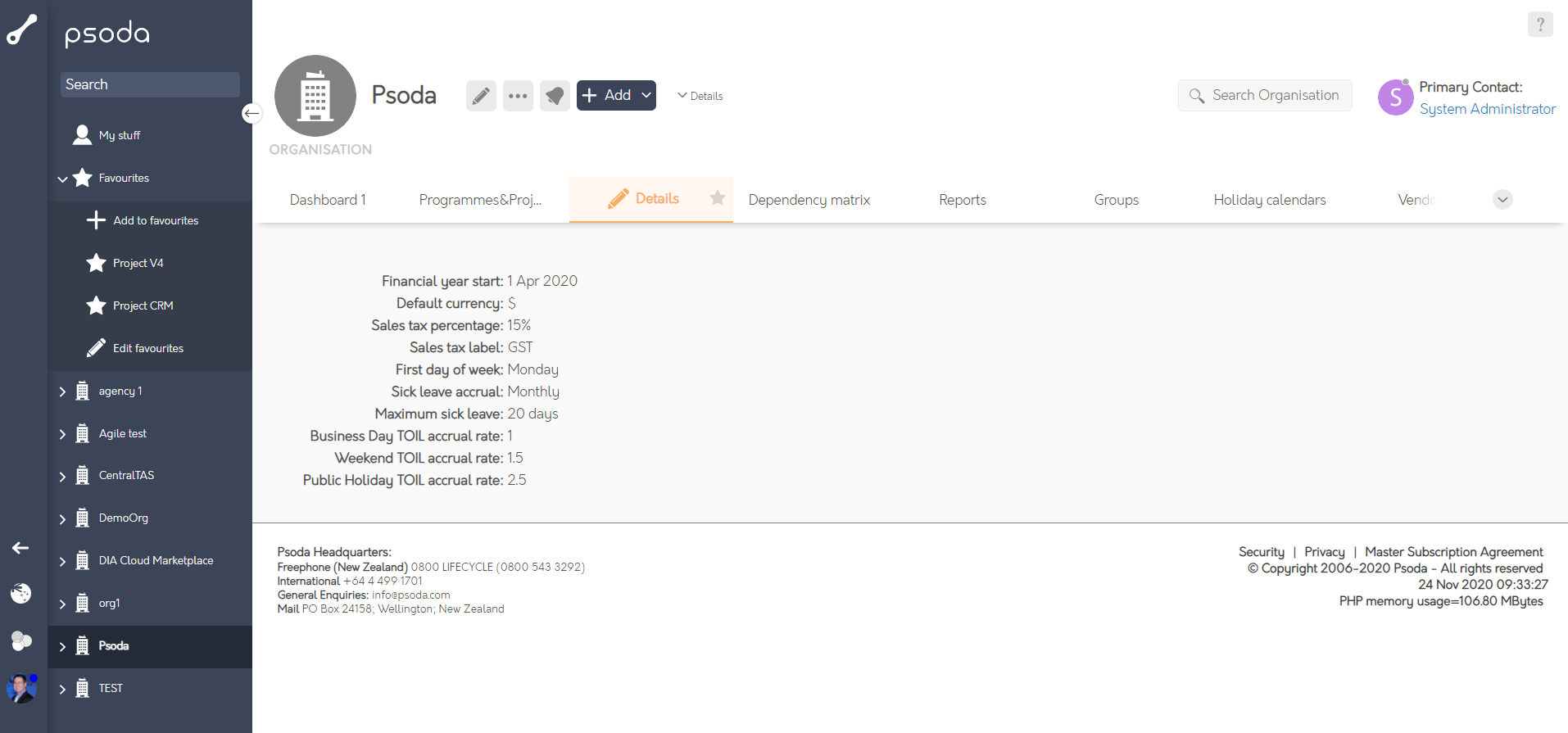 View organisation page | Psoda Help Centre