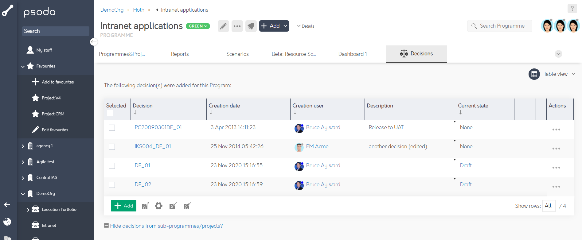 View programme page | Psoda Help Centre