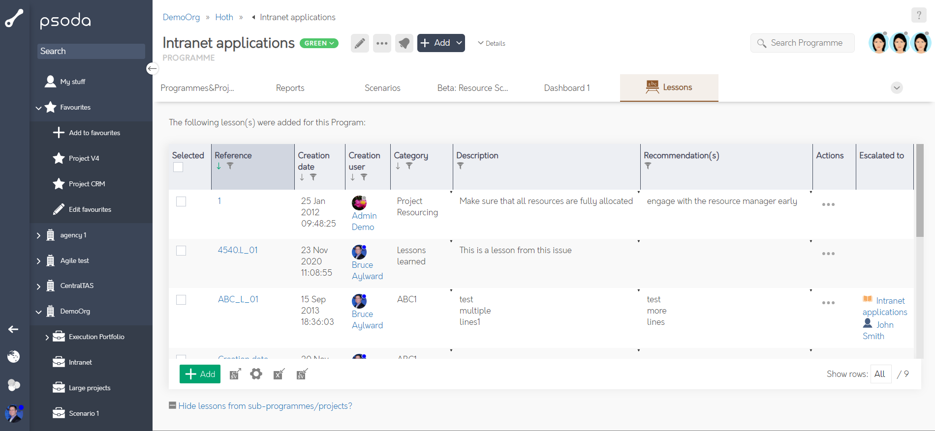 View programme page | Psoda Help Centre