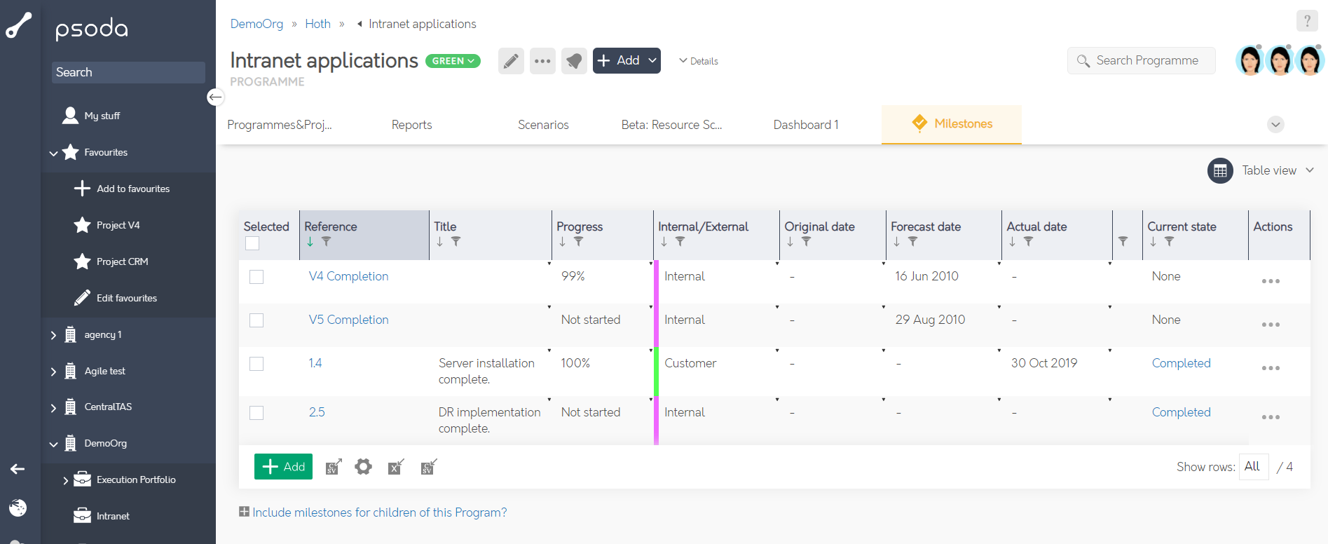 View programme page | Psoda Help Centre