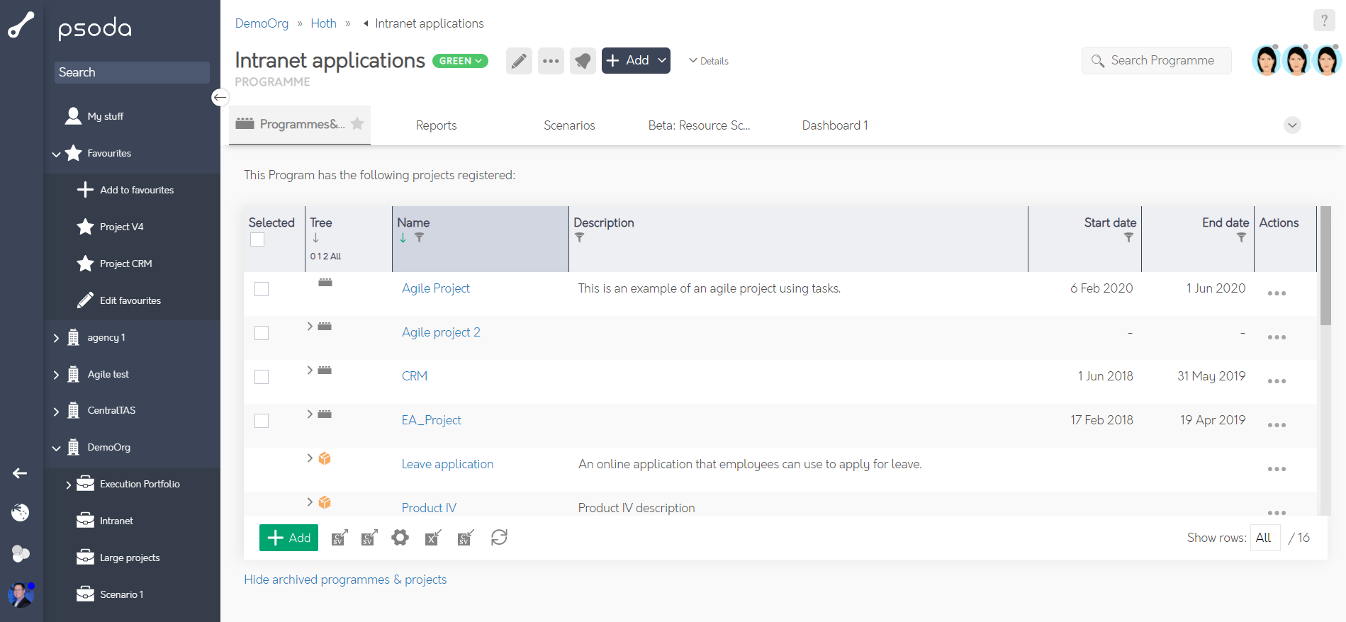 View programme page | Psoda Help Centre
