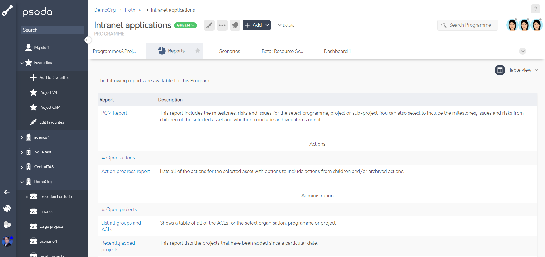 View programme page | Psoda Help Centre