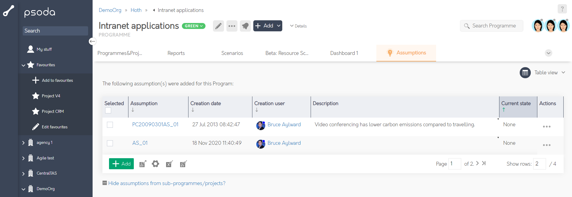 View programme page | Psoda Help Centre