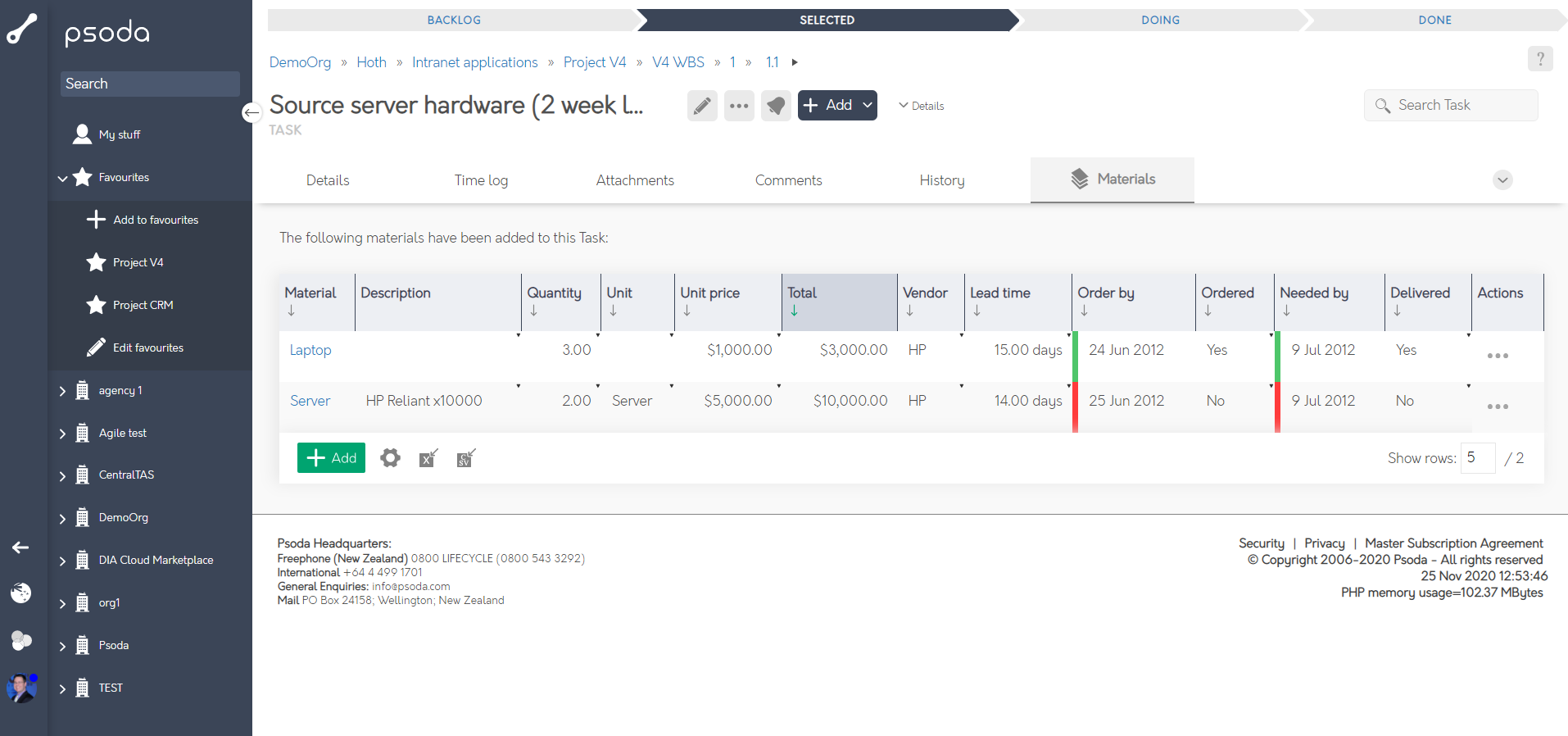 View task page | Psoda Help Centre