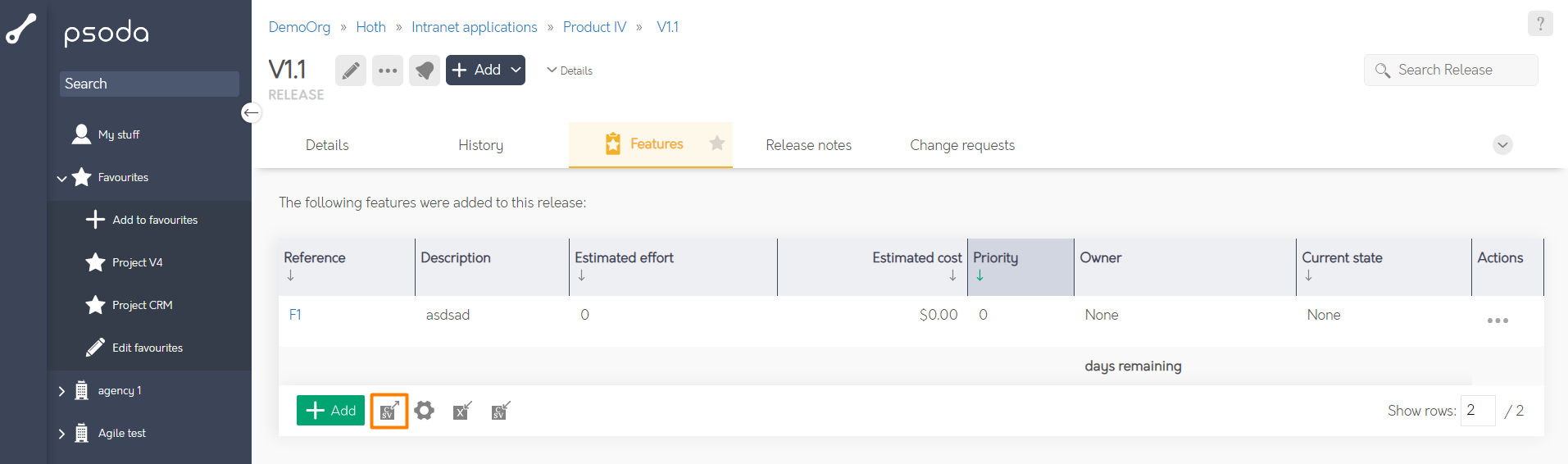 Import features form - Psoda Help Centre