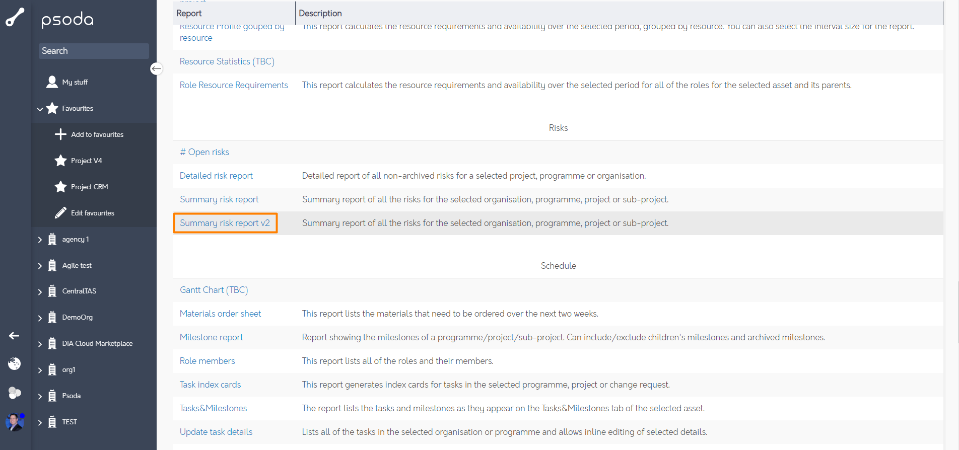 Reports | Psoda Help Centre