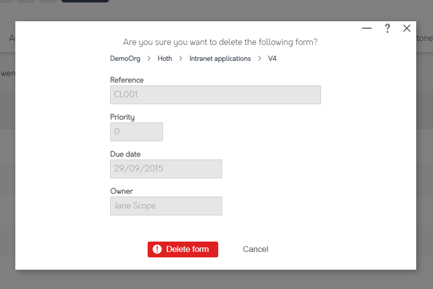 Delete A Form - Psoda Help Centre