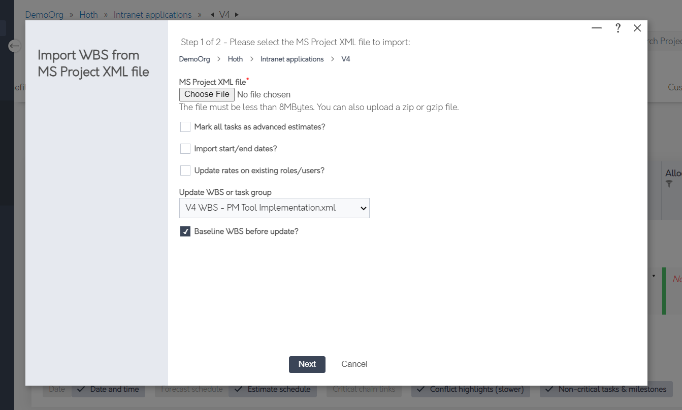 Microsoft Project integration - Psoda Help Centre